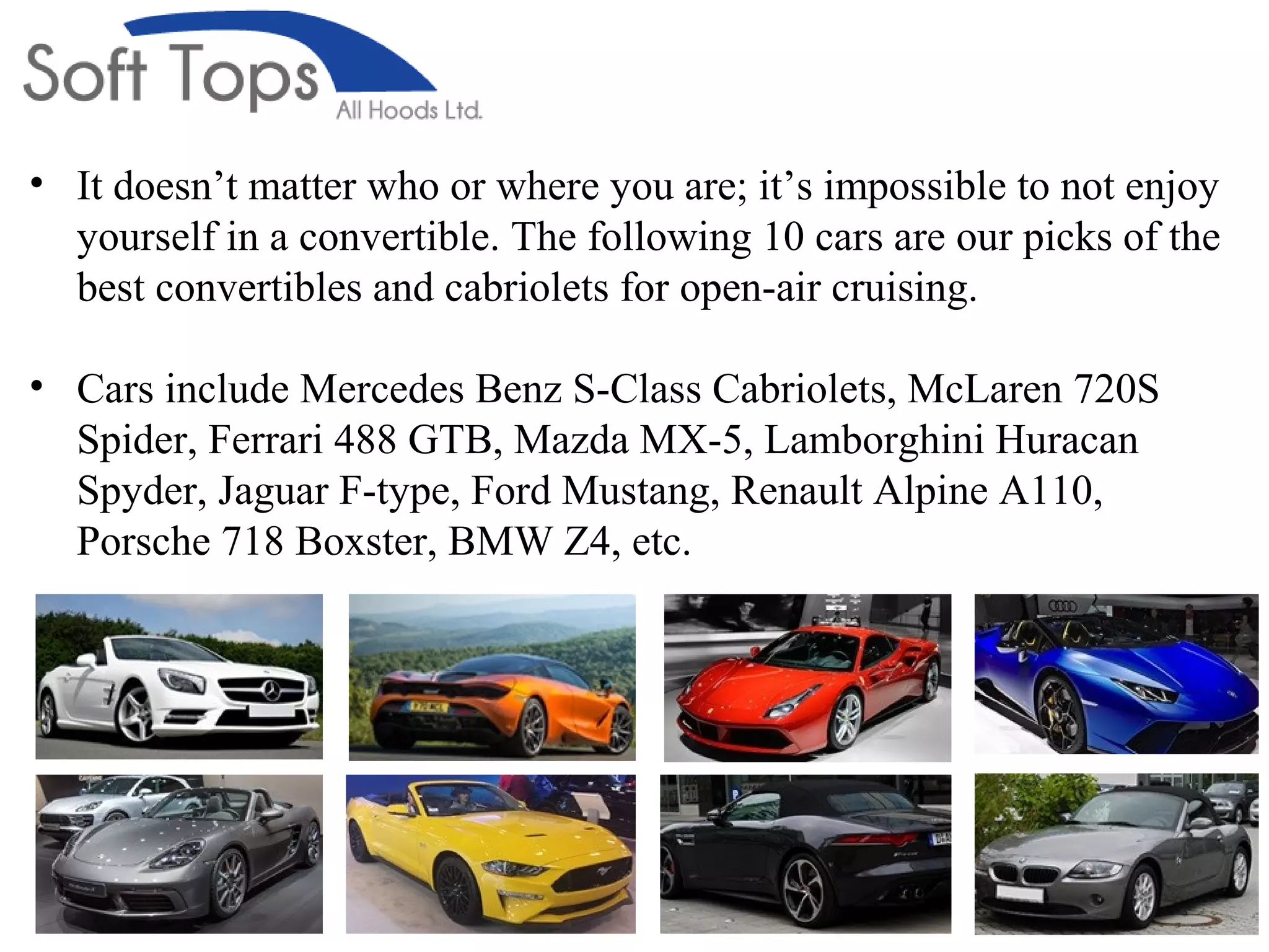 Top 10 convertible cars 2019 | PPT
