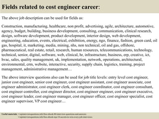 Top 10 cost engineer interview questions and answers | PPTX