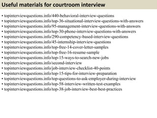 Top 10 courtroom interview questions with answers | PPTX