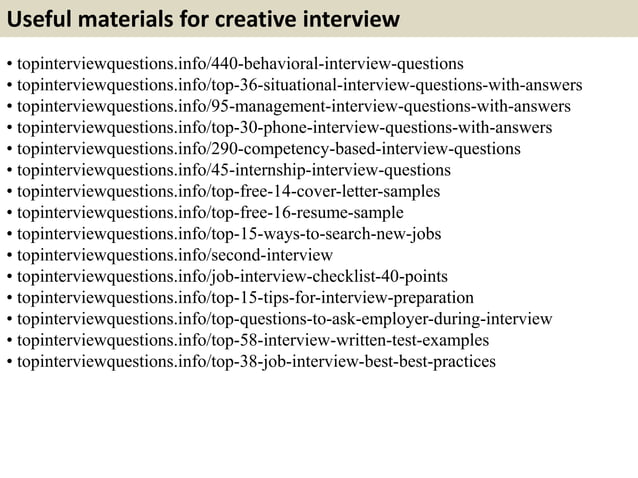 Top 10 creative interview questions with answers | PPT