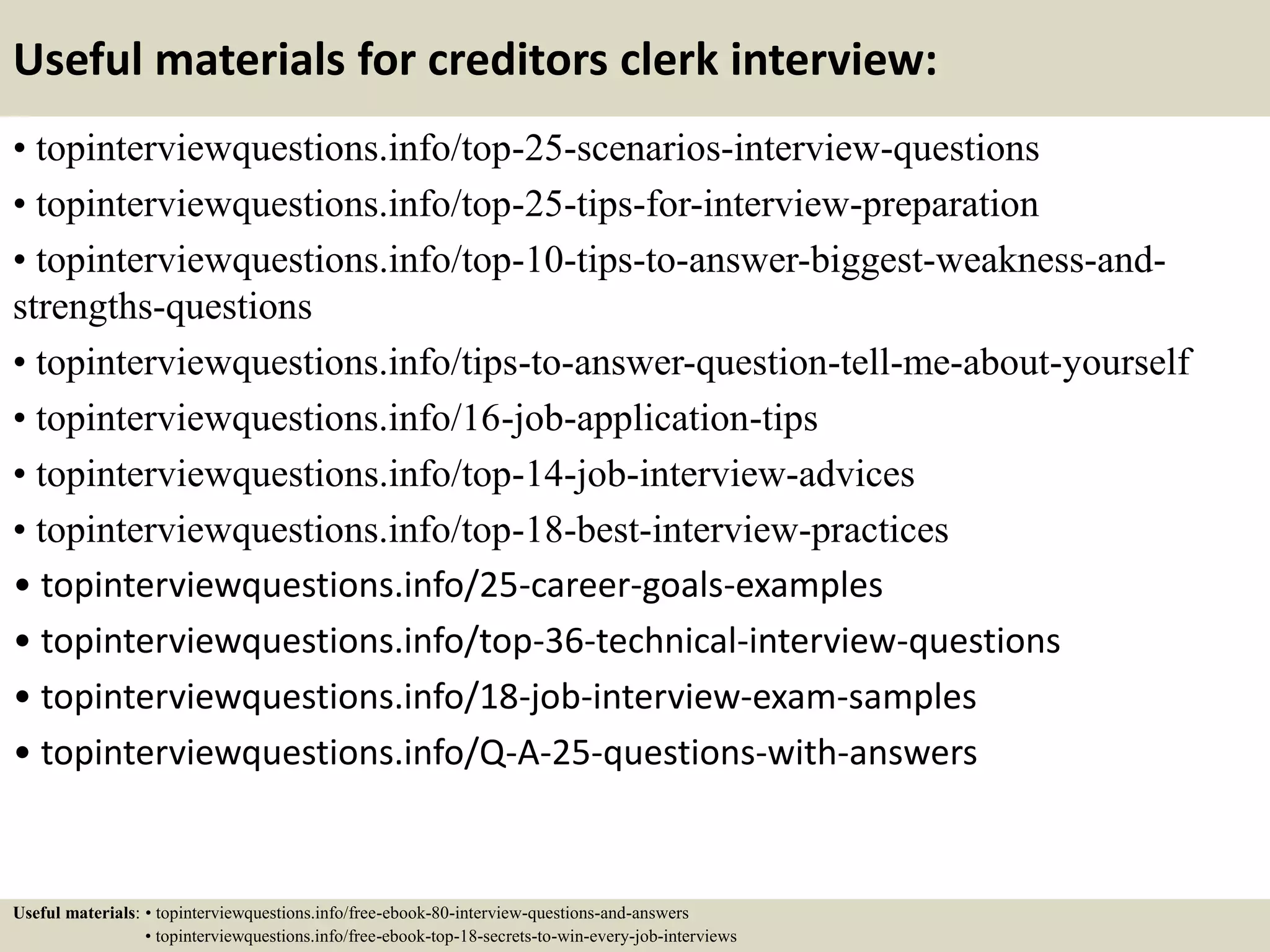 Top 10 creditors clerk interview questions and answers | PPTX | Resume Writing and Advice | Job ...