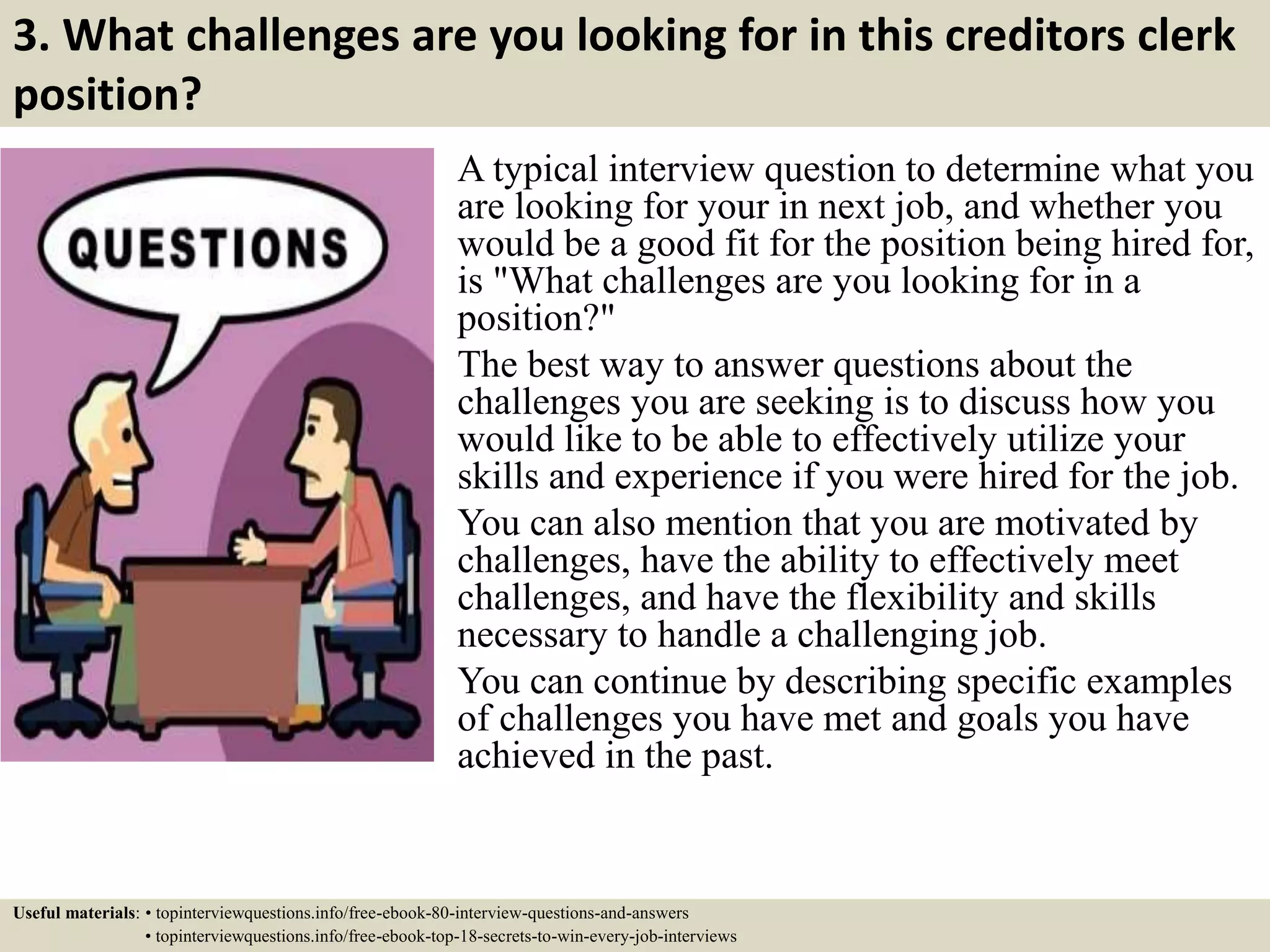 Top 10 creditors clerk interview questions and answers | PPTX