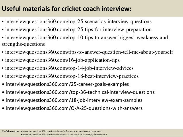 Top 10 cricket coach interview questions and answers