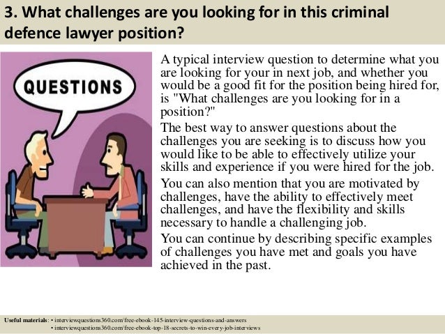 Top 10 criminal defence lawyer interview questions and answers