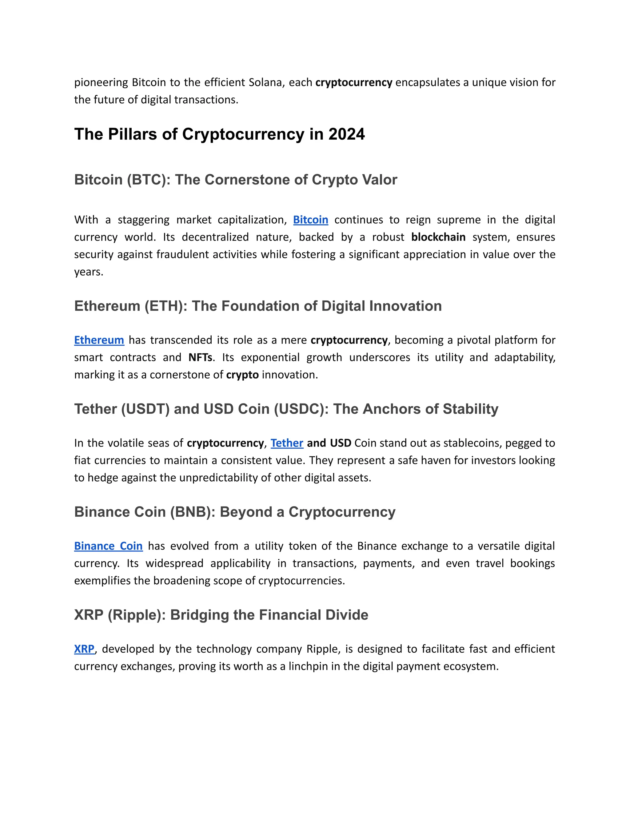 Top 10 Cryptocurrencies in 2024: Unveiling the Future of Digital Assets | PDF
