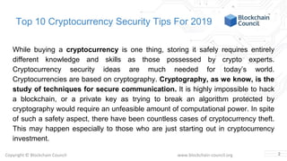 Top 10 cryptocurrency security tips for 2019 | PPT