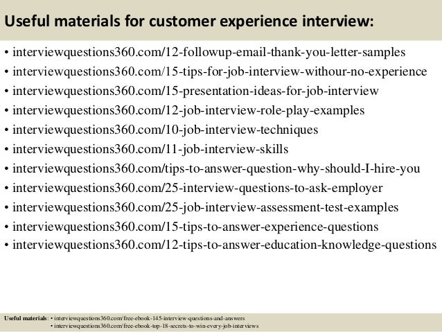 Top 10 customer experience interview questions and answers