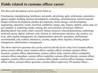 Top 10 customs officer interview questions and answers | PPTX