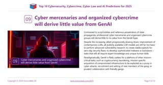 Top 10 Cybersecurity, Cybercrime, Cyber Law and AI Predictions for 2025 | PDF