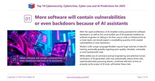 Top 10 Cybersecurity, Cybercrime, Cyber Law and AI Predictions for 2025 | PDF