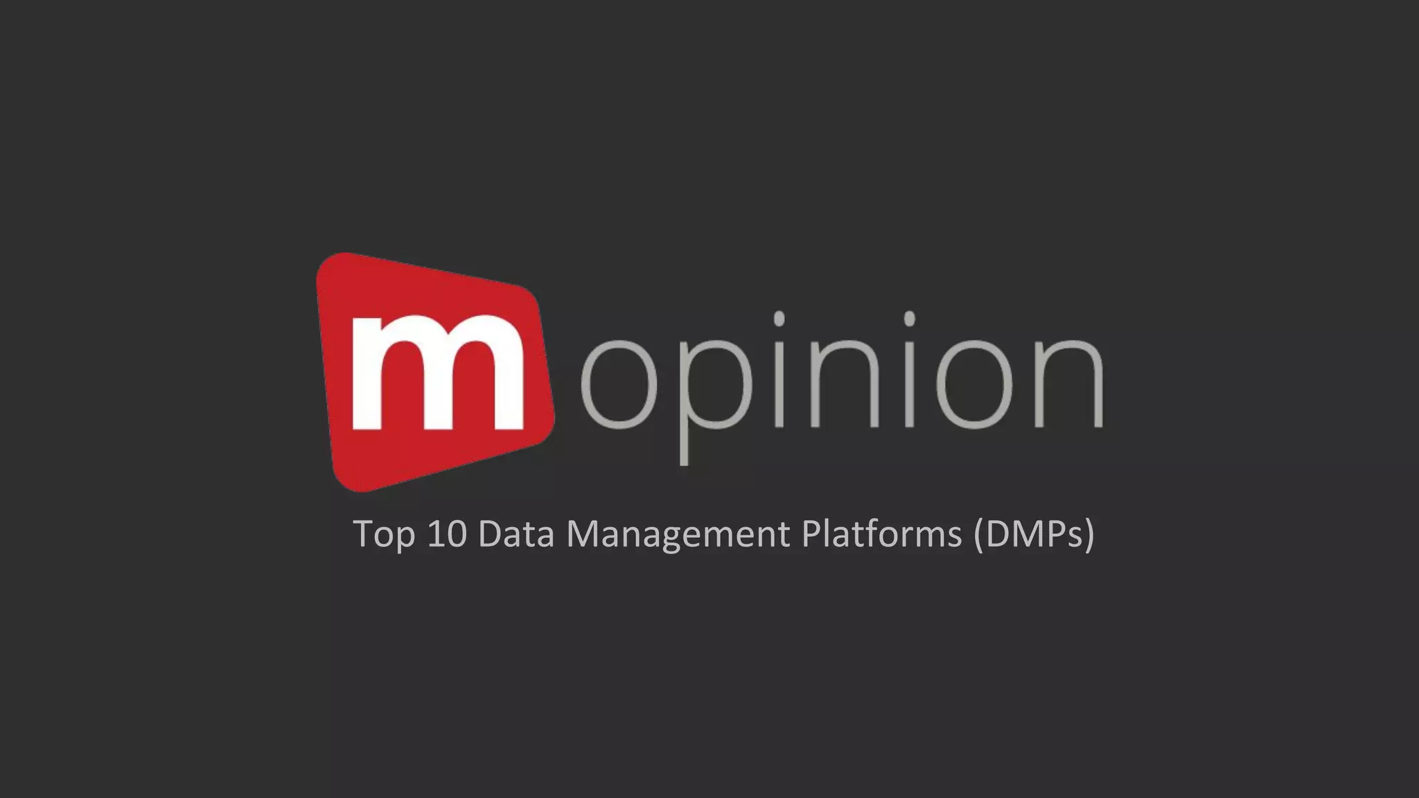 Top 10 Data Management Platforms | PPT