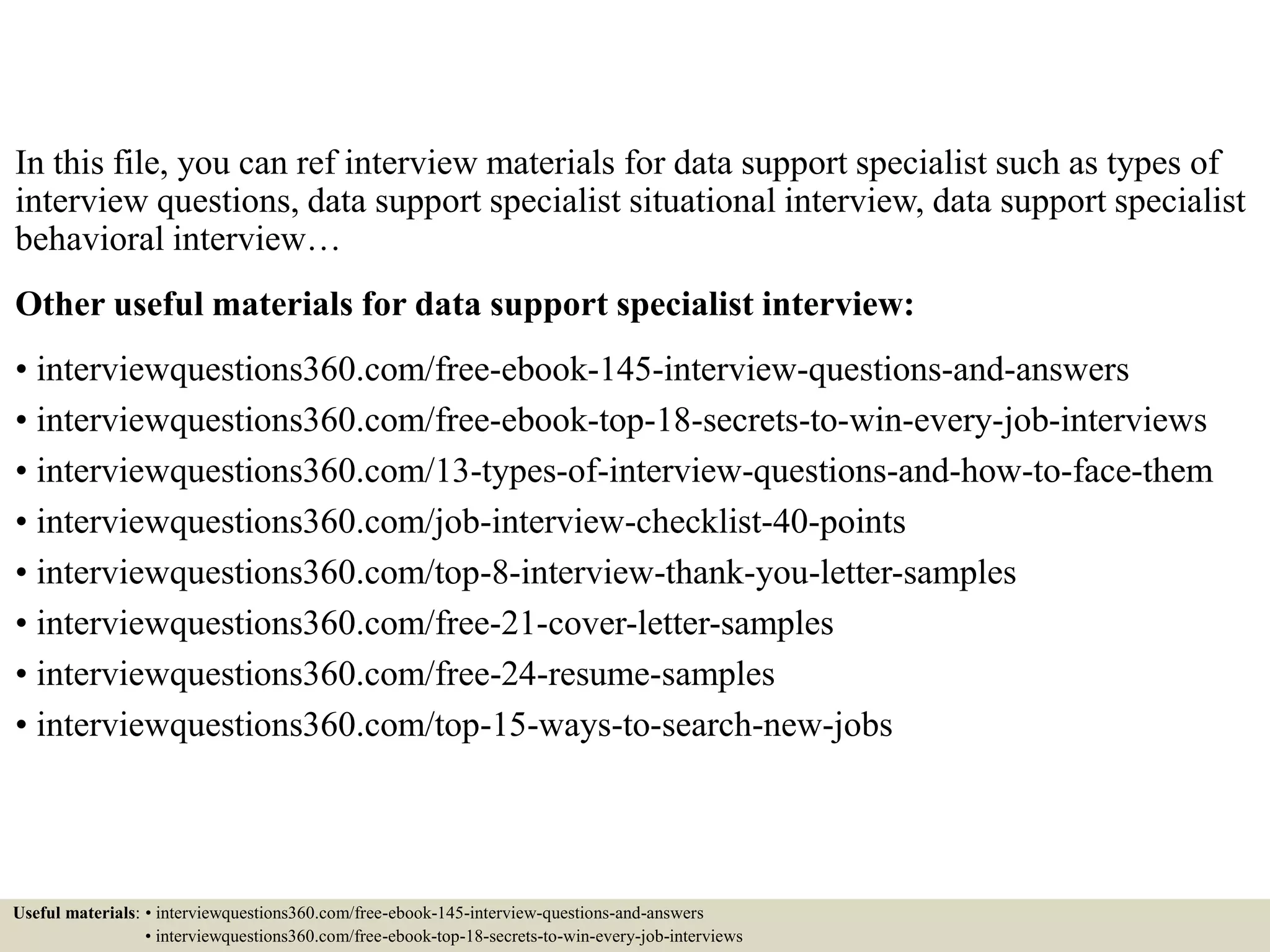 Top 10 data support specialist interview questions and answers | PPTX