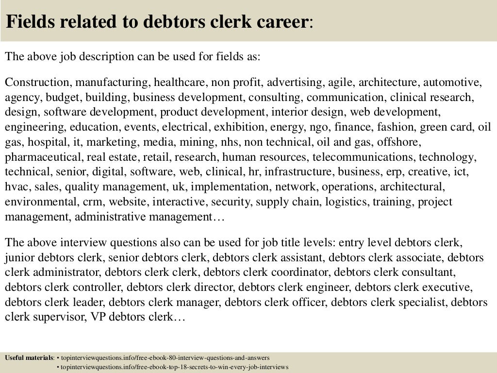 Top 10 Debtors Clerk Interview Questions And Answers top-10-debtors-clerk-interview-questions-and-answers
