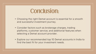 Unlocking Investment Potential: Top 10 Demat Accounts in India | PPTX