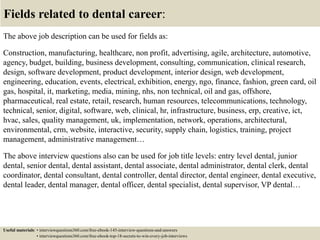 Top 10 dental interview questions and answers | PPTX