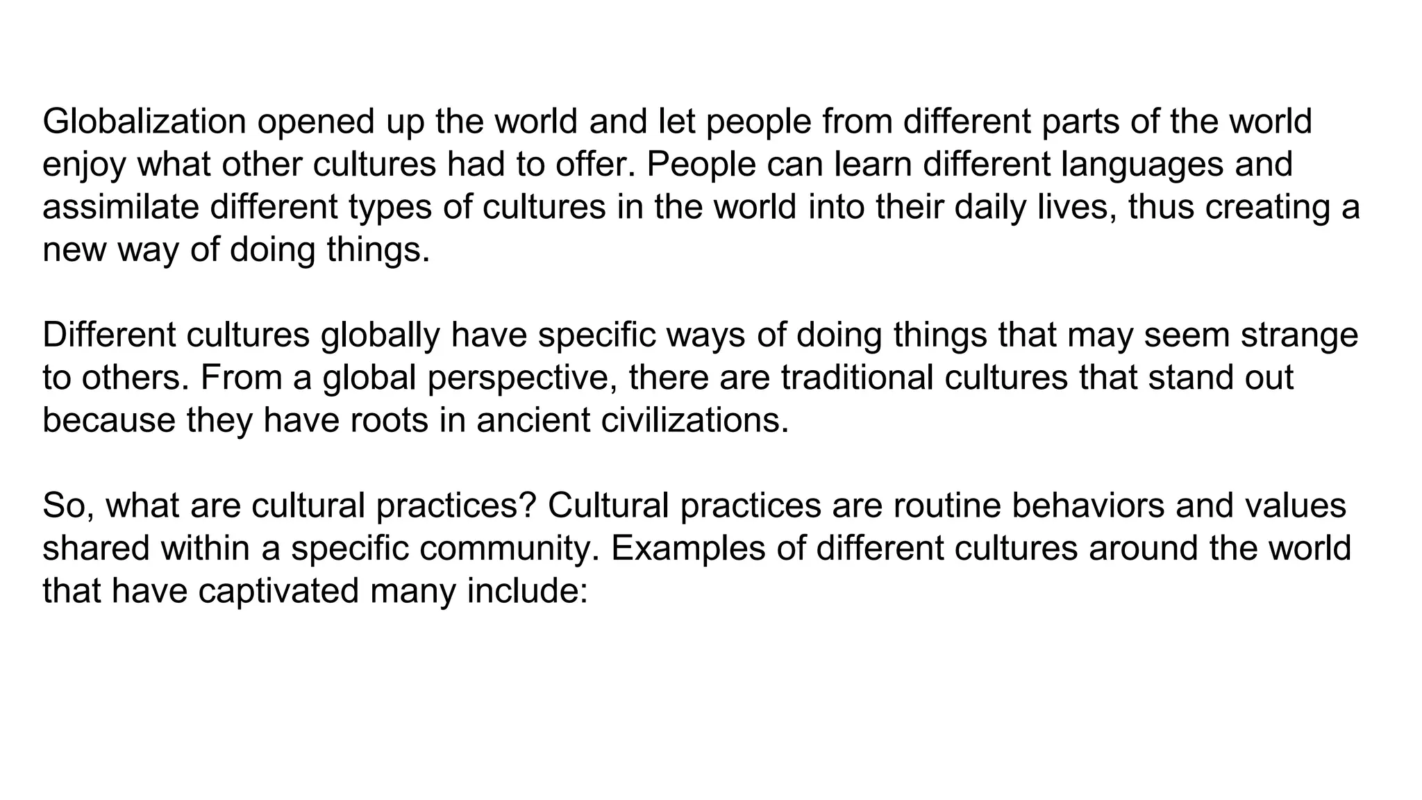 Top 10 Different Cultures Around the World | PPTX