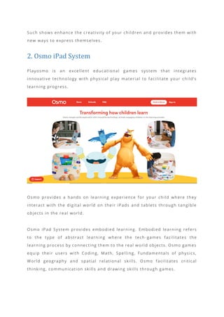 Top 10 digital technology tools for boosting creativity in children | PDF