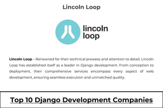 Top 10 Django Development Companies - ☎ +1 9177322215 | PPT