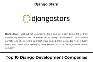 Top 10 Django Development Companies - ☎ +1 9177322215 | PPT