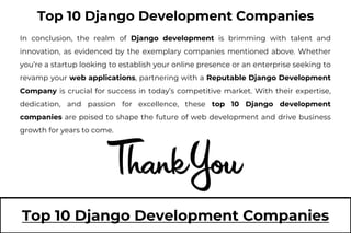 Top 10 Django Development Companies - ☎ +1 9177322215 | PPT