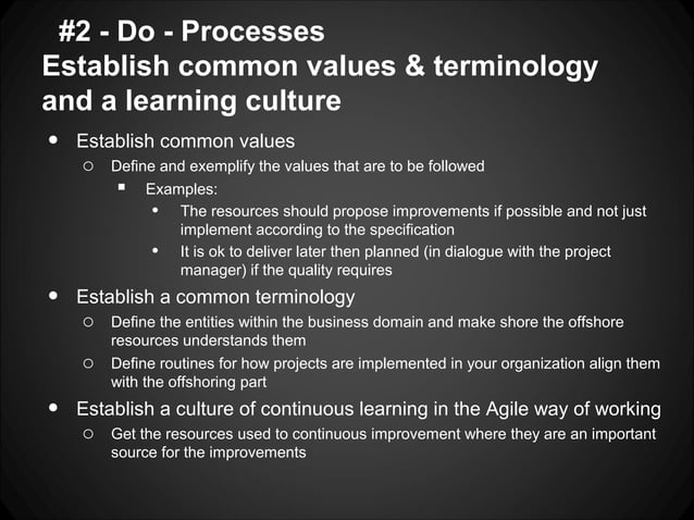Top 10 do's and dont's in agile offshoring | PPT