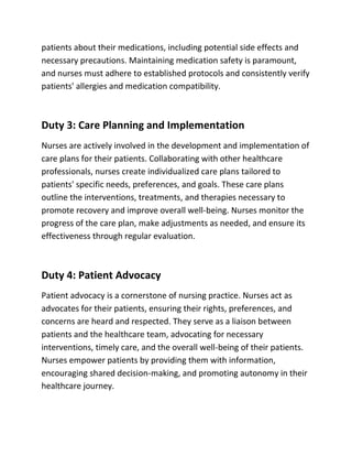 Top 10 Duties and Responsibilities of a Nurse | PDF | Healthcare ...