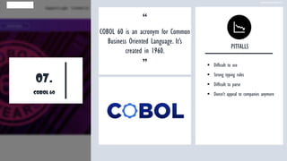 Top 10 Dying Programming Languages in 2020 | Edureka | PPT