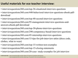 Top 10 ece teacher interview questions and answers | PPTX