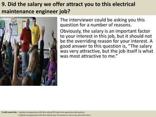 Top 10 electrical maintenance engineer interview questions and answers ...