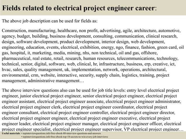 Top 10 electrical project engineer interview questions and answers | PPT