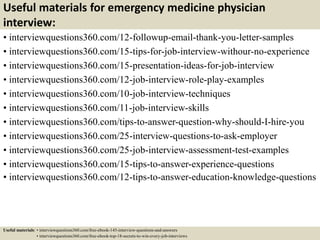 Top 10 emergency medicine physician interview questions and answers | PPTX