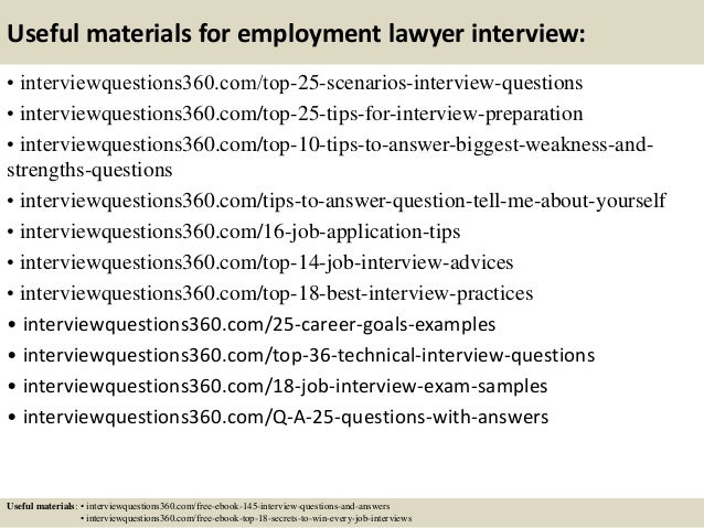 Top 10 employment lawyer interview questions and answers