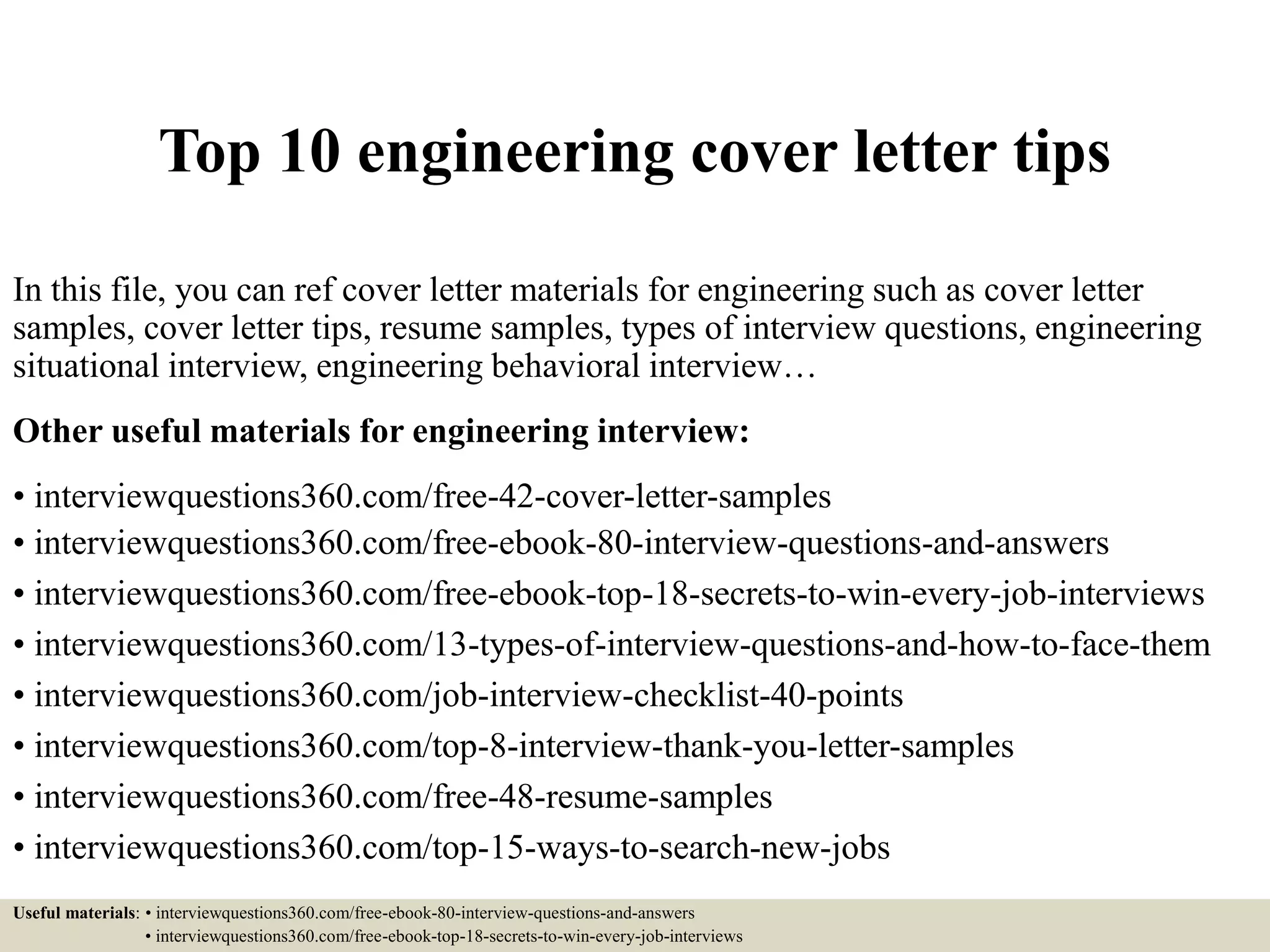 Top 10 engineering cover letter tips | PPTX