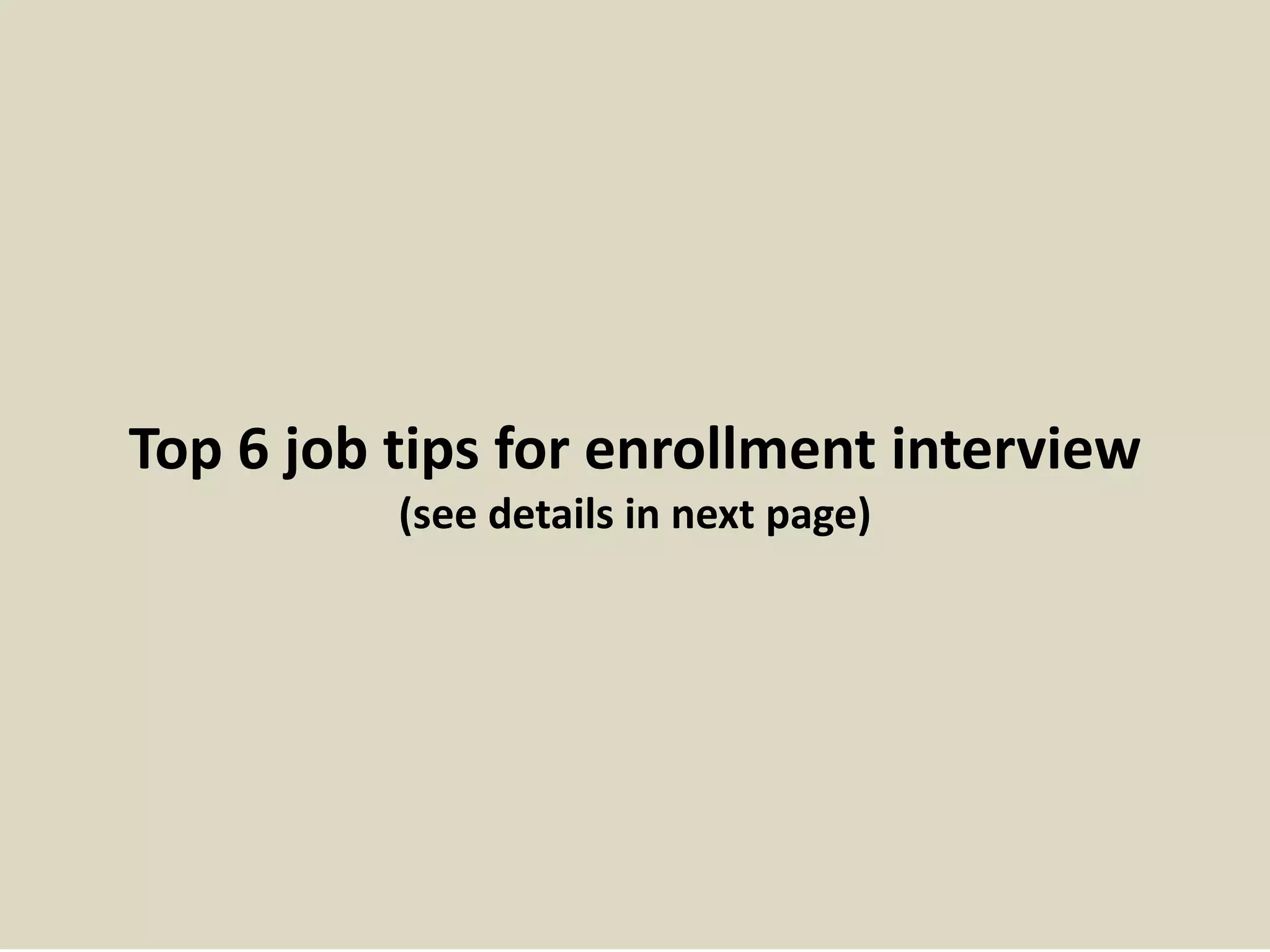 Top 10 enrollment interview questions with answers | PPTX