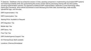 Top 10 ERP Companies in Chennai | PPTX