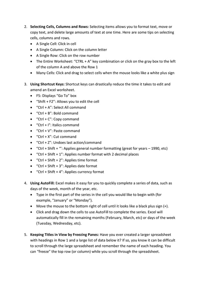Top 10 Excel Tips