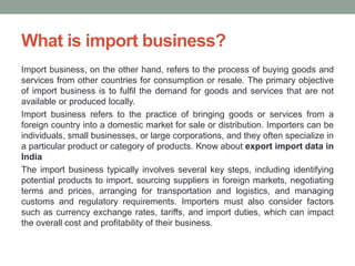 Top 10 Exported and Imported Products in India | PPTX