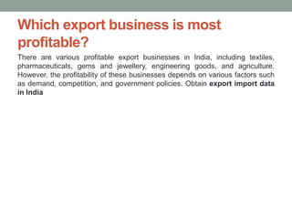 Top 10 Exported and Imported Products in India | PPTX