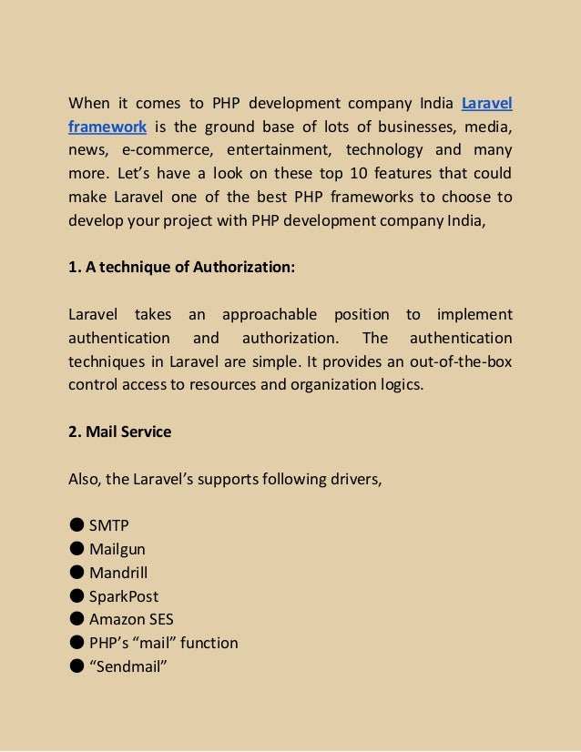 Top 10 Features Which Makes Laravel The Best Php Framework