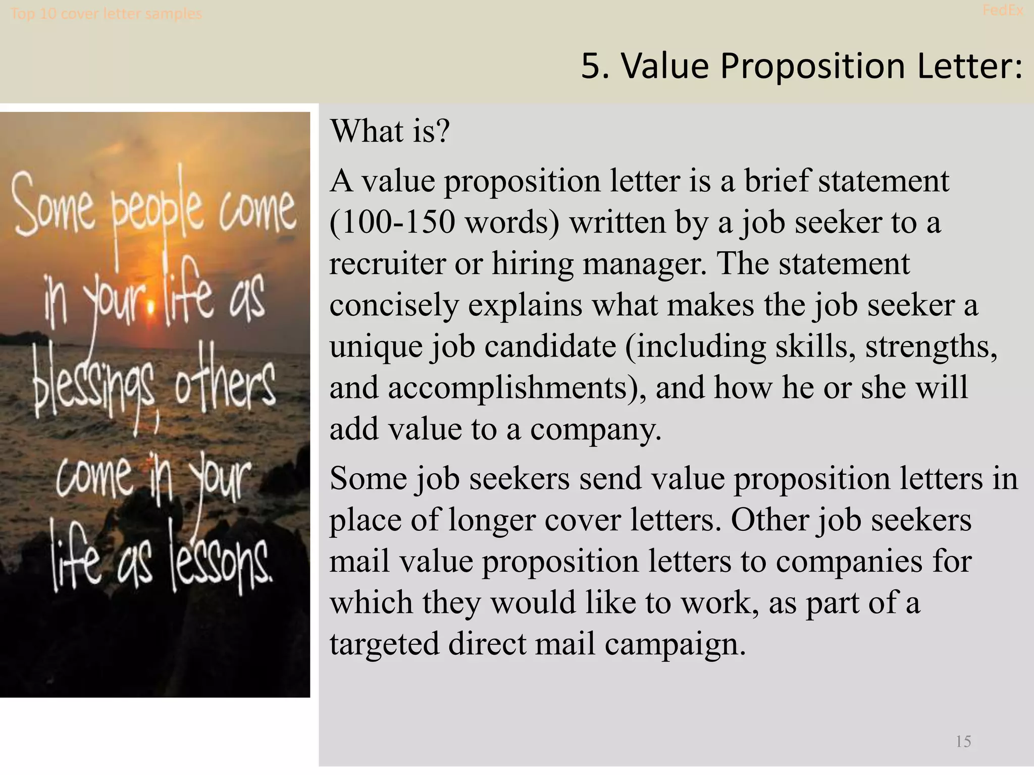 Top 10 fed ex cover letter samples | PPTX