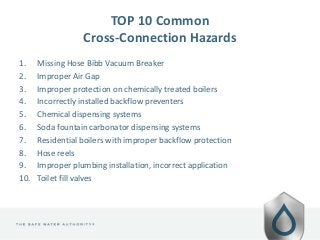 Top 10 Cross-Connection Hazards Threatening Your Drinking Water | PPTX