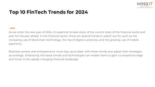 Top 10 Fintech Trends for 2024 | PDF