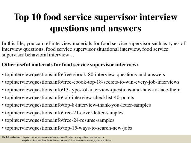 Top 10 Food Service Supervisor Interview Questions And Answers top-10-food-service-supervisor-interview-questions-and-answers
