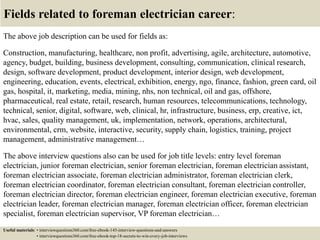 Top 10 foreman electrician interview questions and answers | PPTX