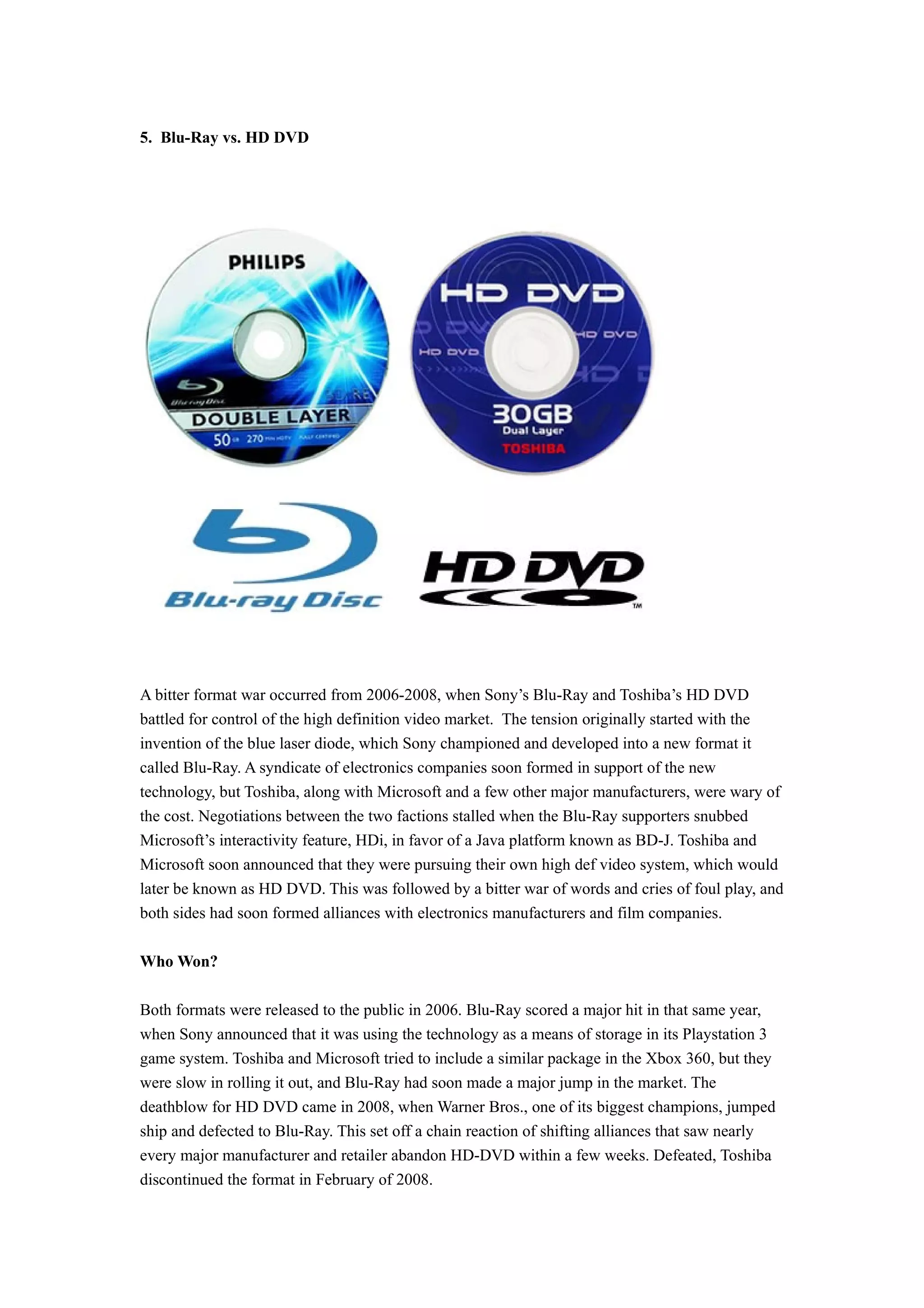 Top 10 format wars | DOC