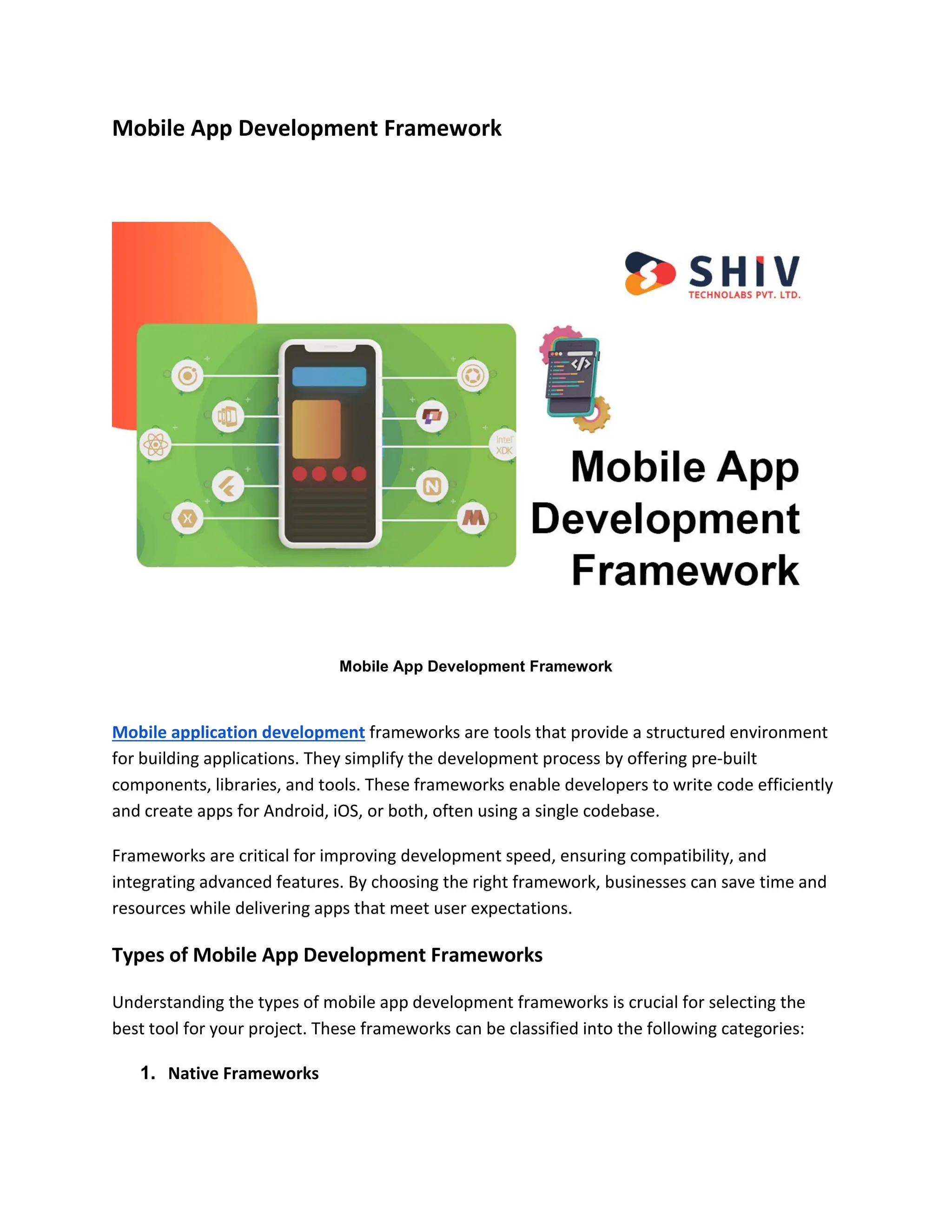 Essential Mobile App Development Frameworks for 2025 | PDF