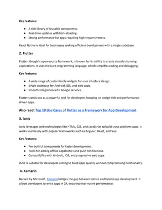 Essential Mobile App Development Frameworks for 2025 | PDF