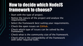 Top 10 frameworks of node js | PPT
