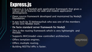 Top 10 frameworks of node js | PPT