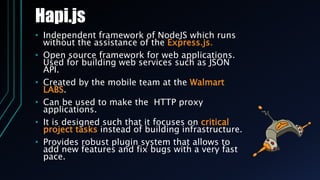 Top 10 frameworks of node js | PPT